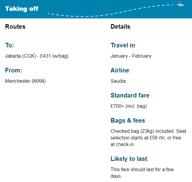 How to read a cheap flight alert?
